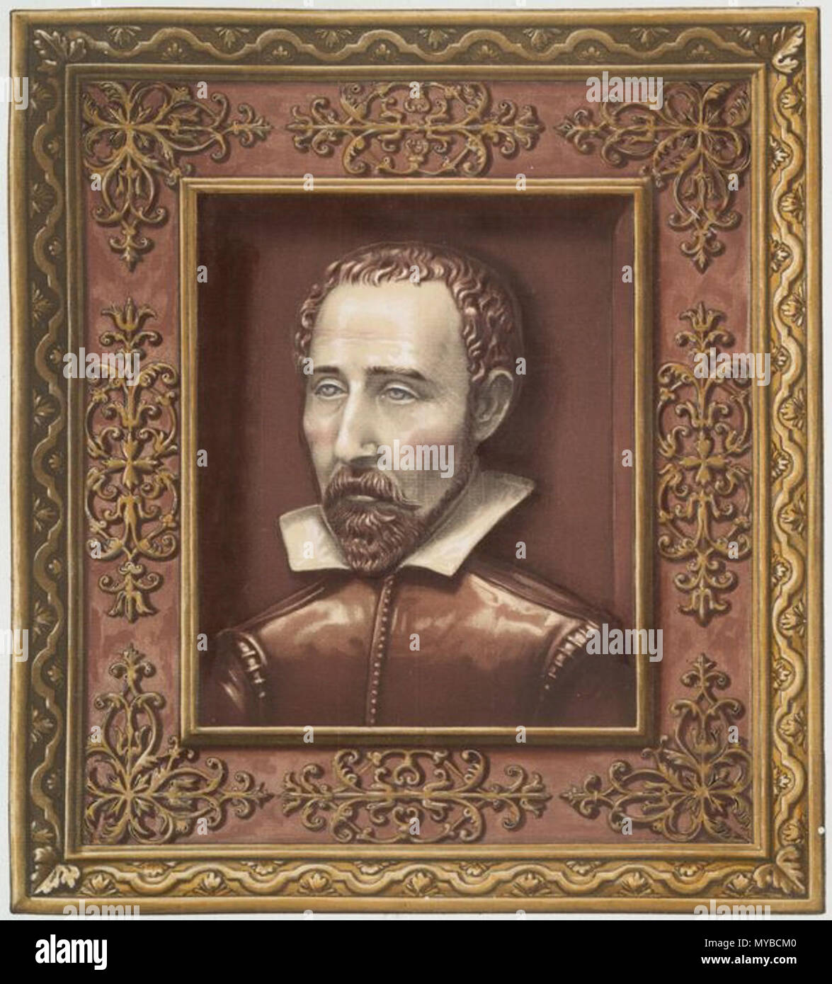 . English: Bernard Palissy, self-portrait in faience, from the ...