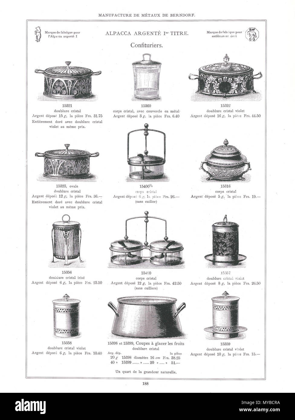 . Deutsch: Katalog der Berndorfer Metallwarenfabrik. Seite 188. English ...