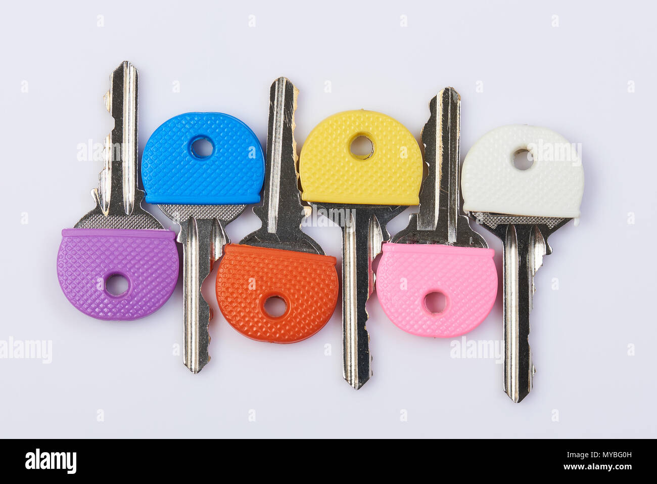 Set of colorful keys from lock isolated on white background Stock Photo ...