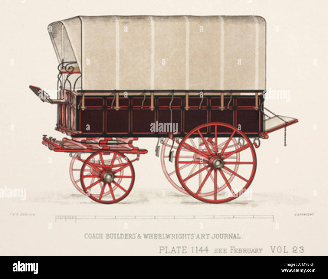 . Print. One of a series of designs for various types of horse-drawn ...