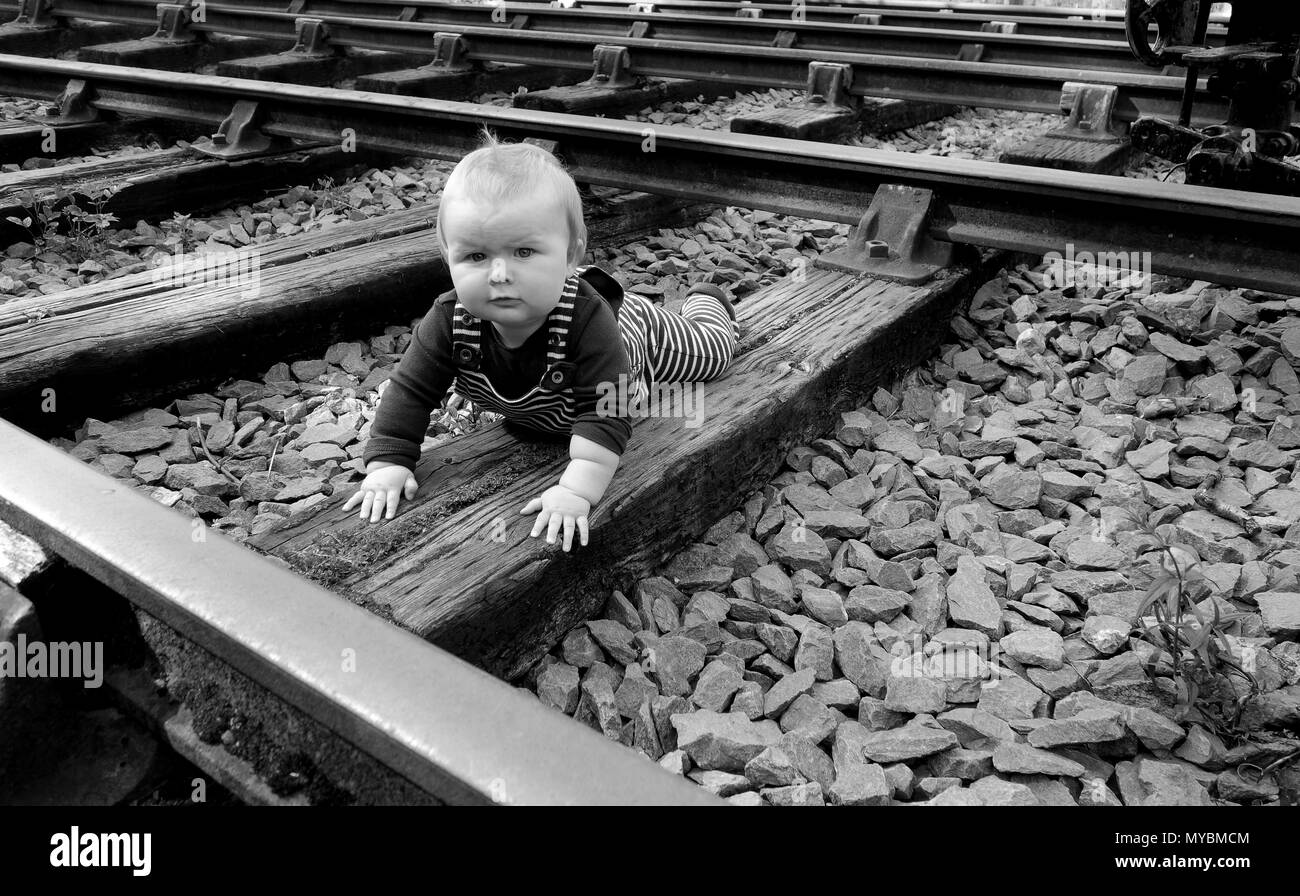 Track child Black and White Stock Photos & Images - Alamy