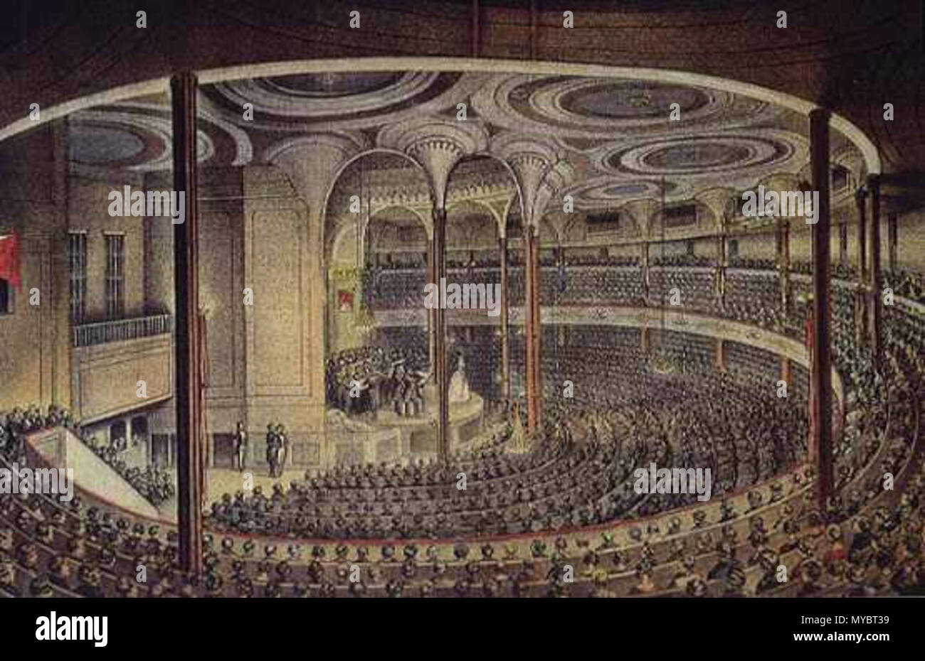 . English: Theater performance inside Castle Garden (now: Castle ...