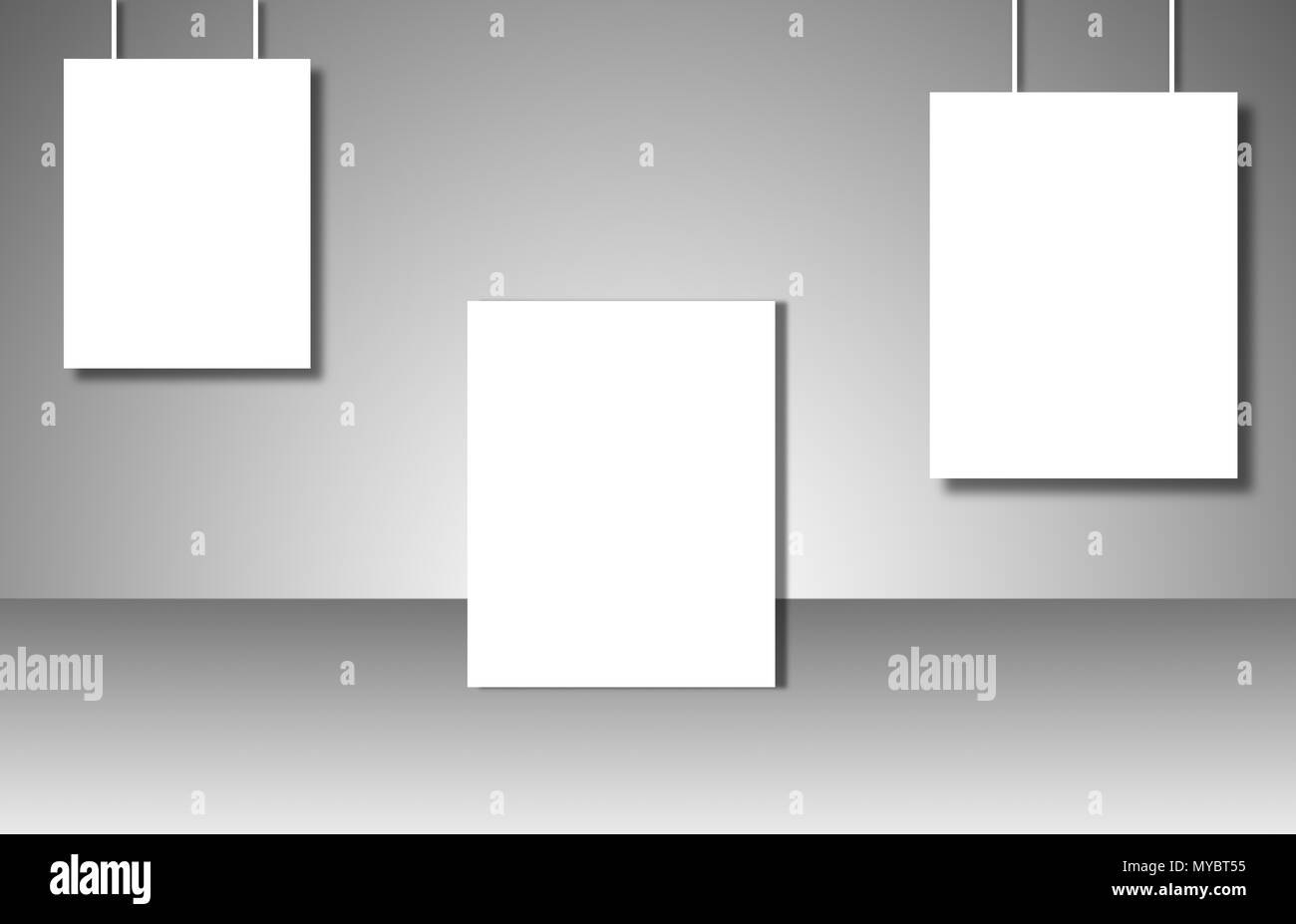 Posters on wall room Black and White Stock Photos & Images - Alamy