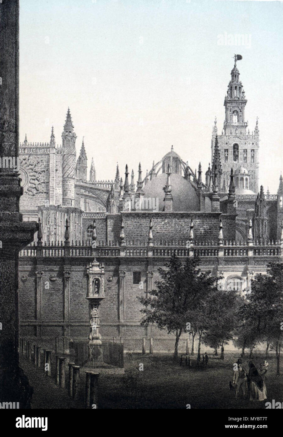 . Español: Catedral de Sevilla, dibujo al natural de Francisco Javier ...
