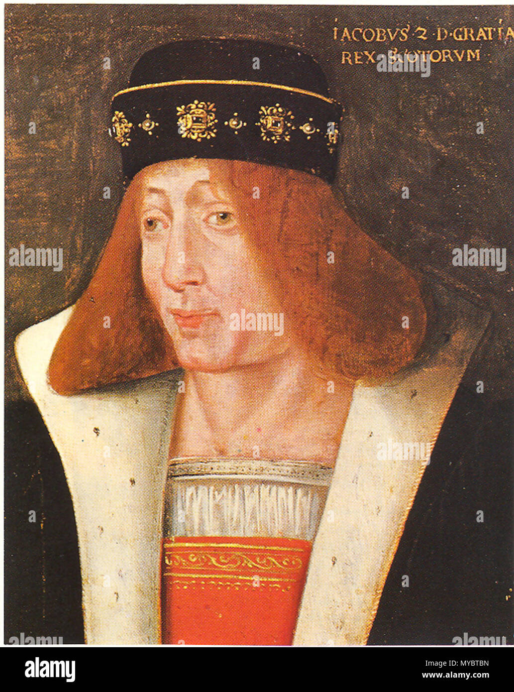 . English: Posthumous portrait of James II of Scotland; oil on panel ...