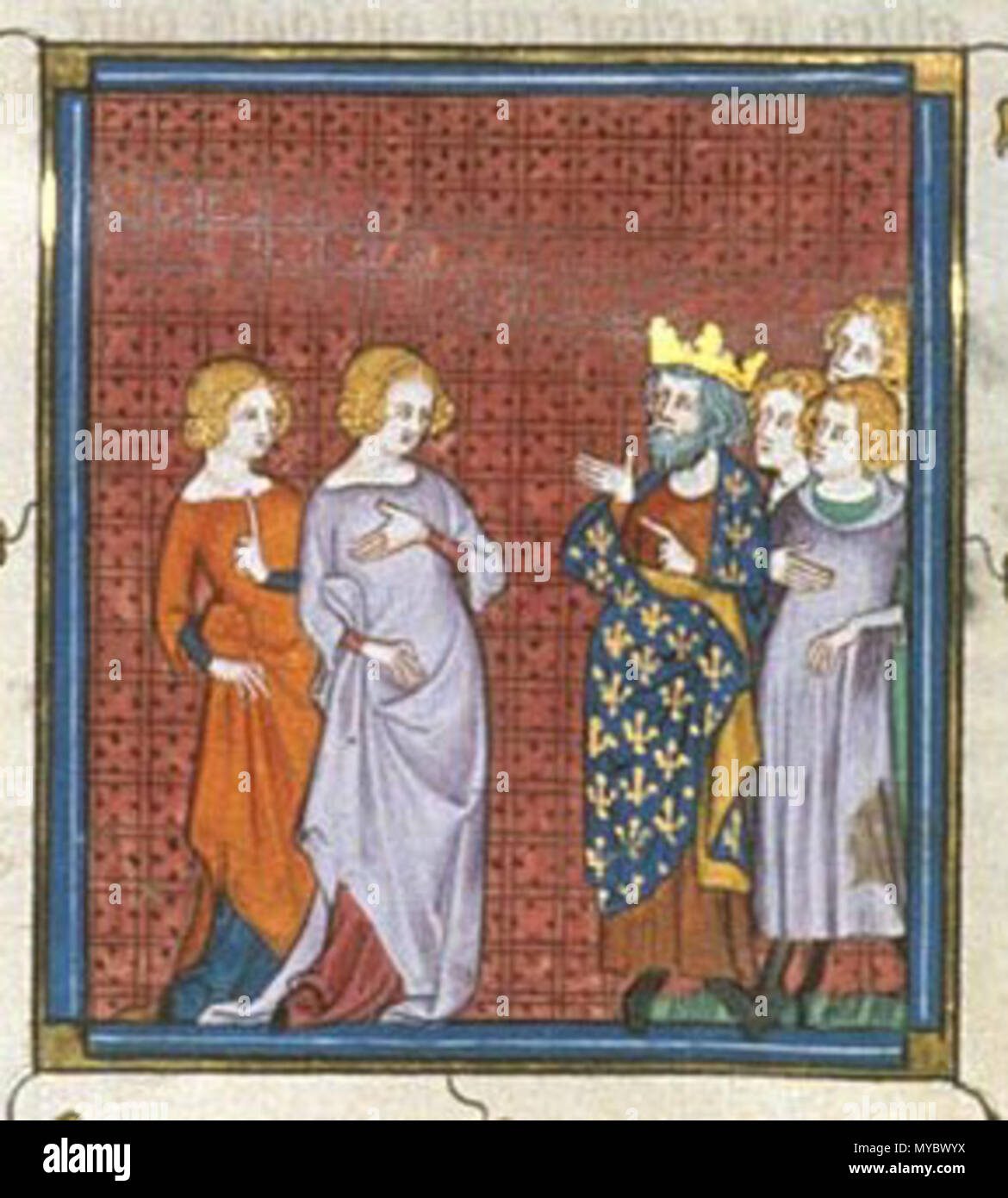 . English: Countess of Chartres appealing to Louis le Gros . 14th ...