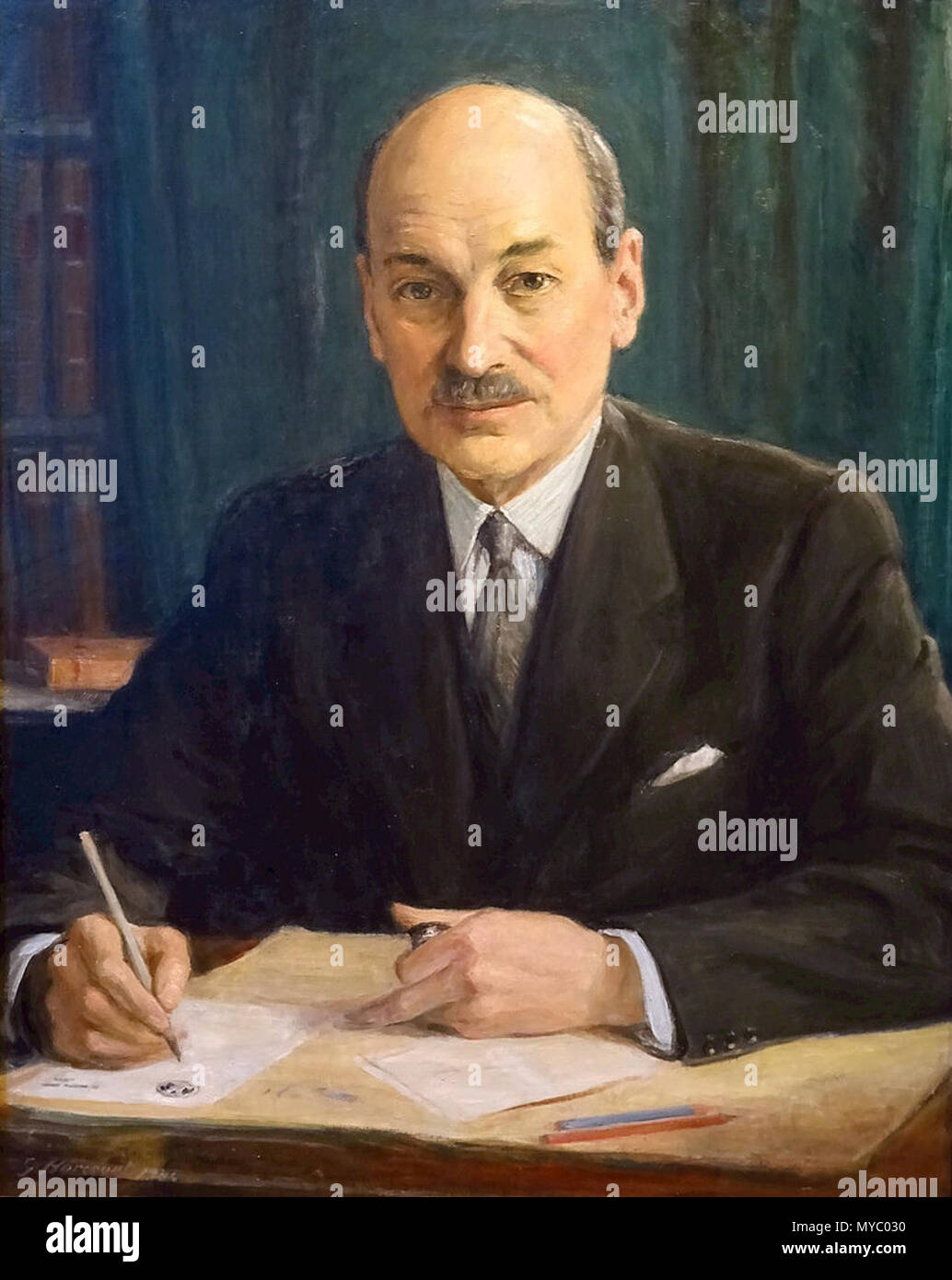 . English: Clement Attlee by George Harcourt, 1946 . 1946 115 Clement ...