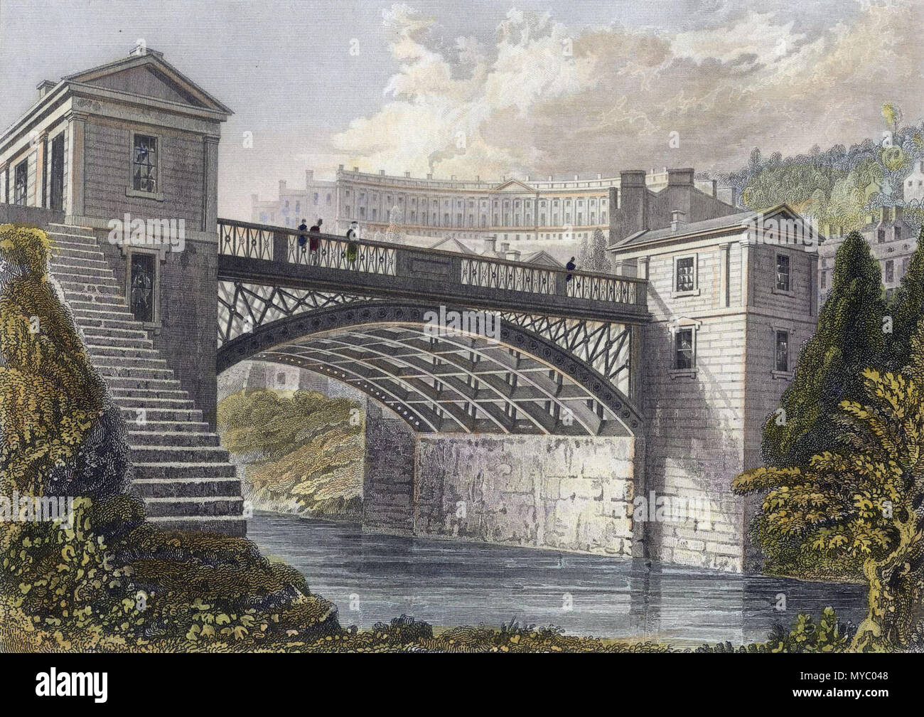 . The New Bridge at Bathwick, Bath, England. This is a photo of listed ...