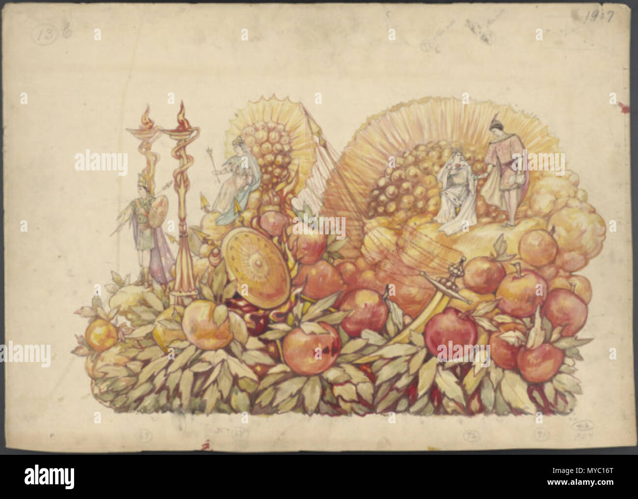 . Float design from Mistick Krewe of Comus' 1907 parade, New Orleans ...