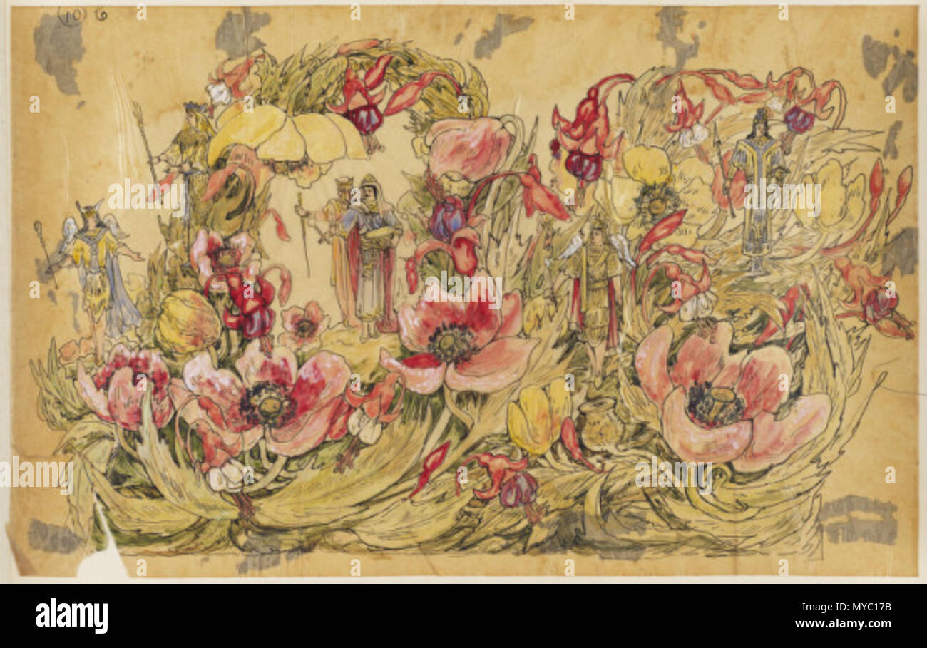 . Float design from Mistick Krewe of Comus' 1910 parade, New Orleans ...