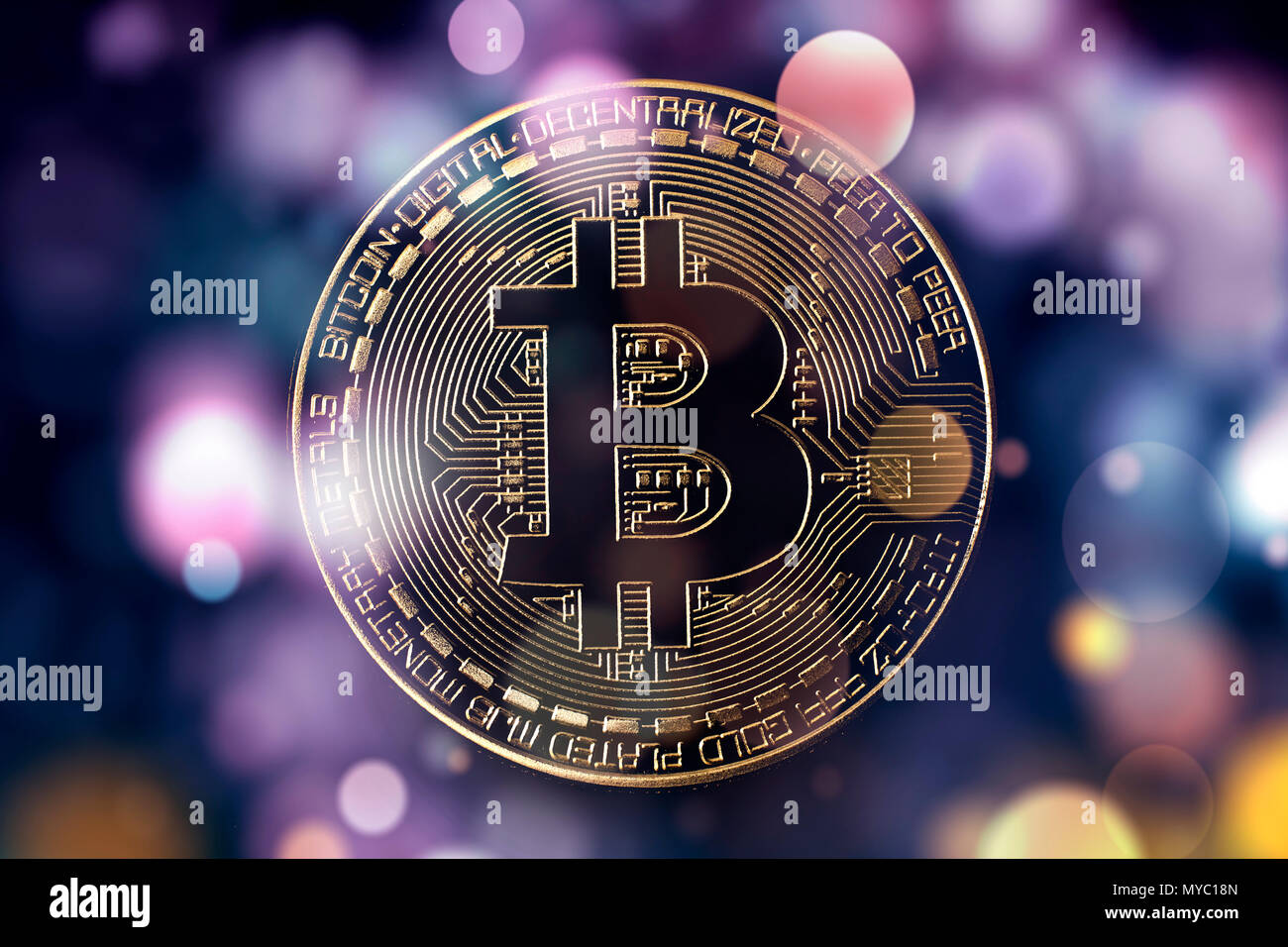bitcoin and bokeh effect Stock Photo - Alamy
