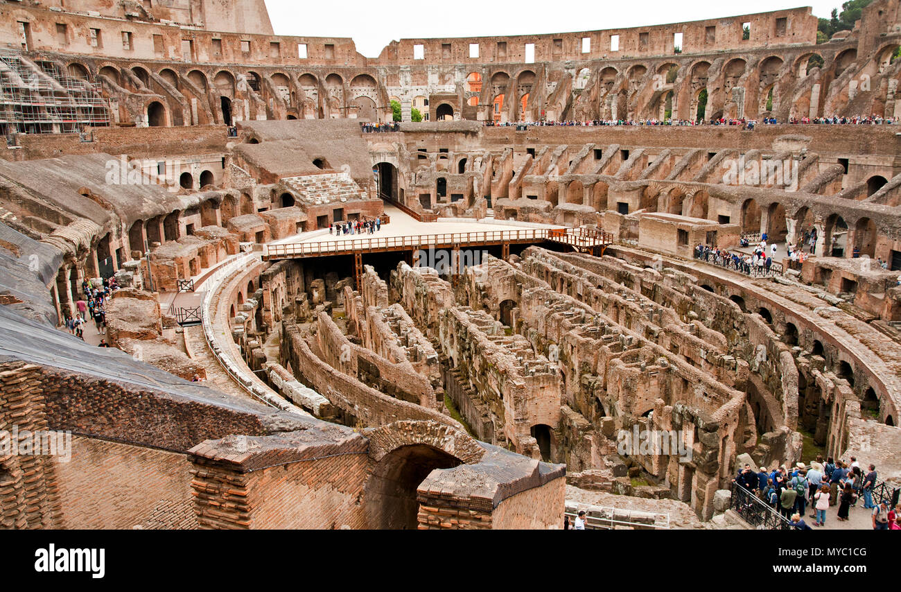 May 11, 2016- Rome, Italy: watching tourists explore the amphitheater ...