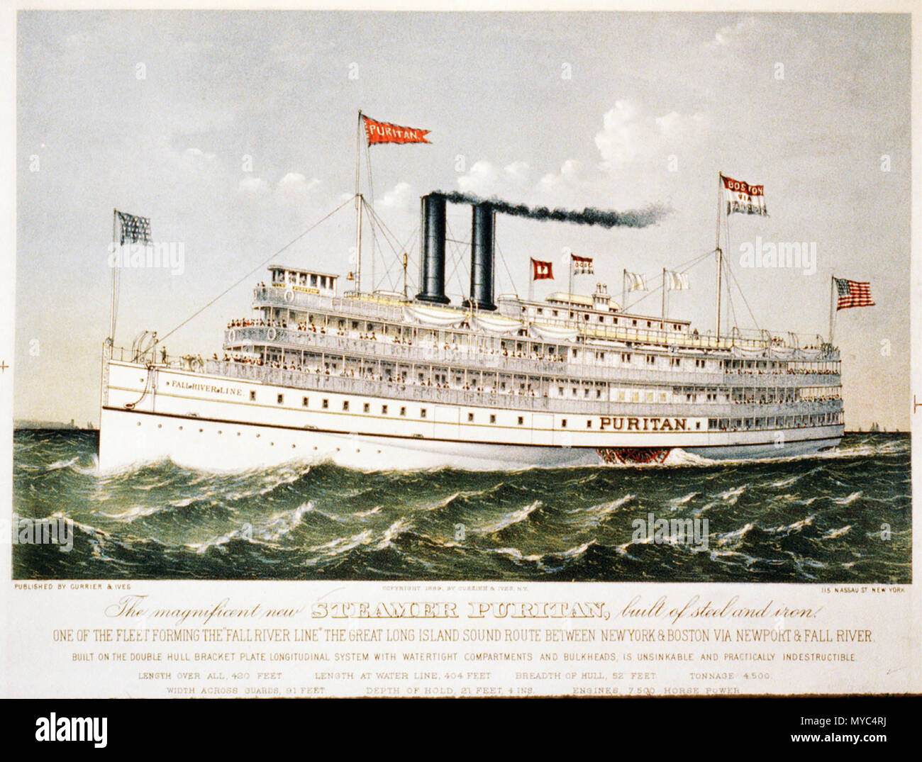 One of the fleet forming the fall river line the great Long Island ...