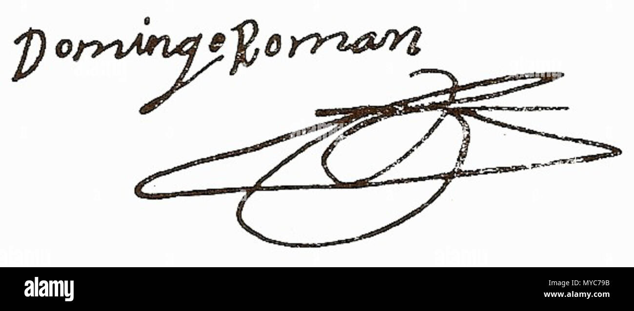 . Español: Firma de Domingo Roman . 1983. Unknown 143 Domingo Roman ...