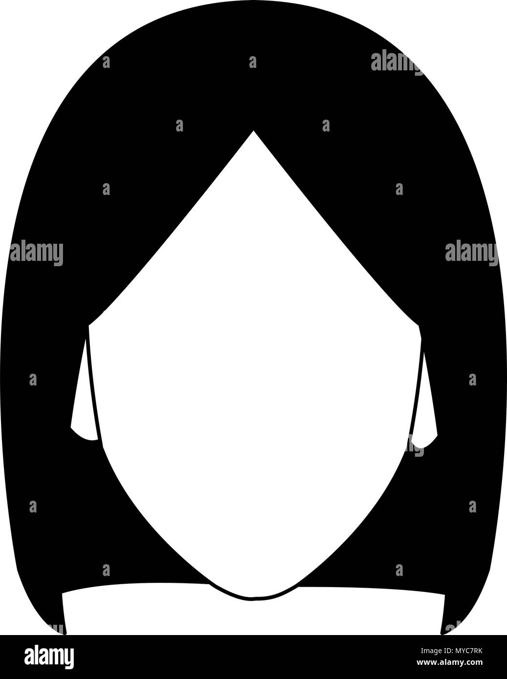 Young woman faceless cartoon in black and white Stock Vector Image ...