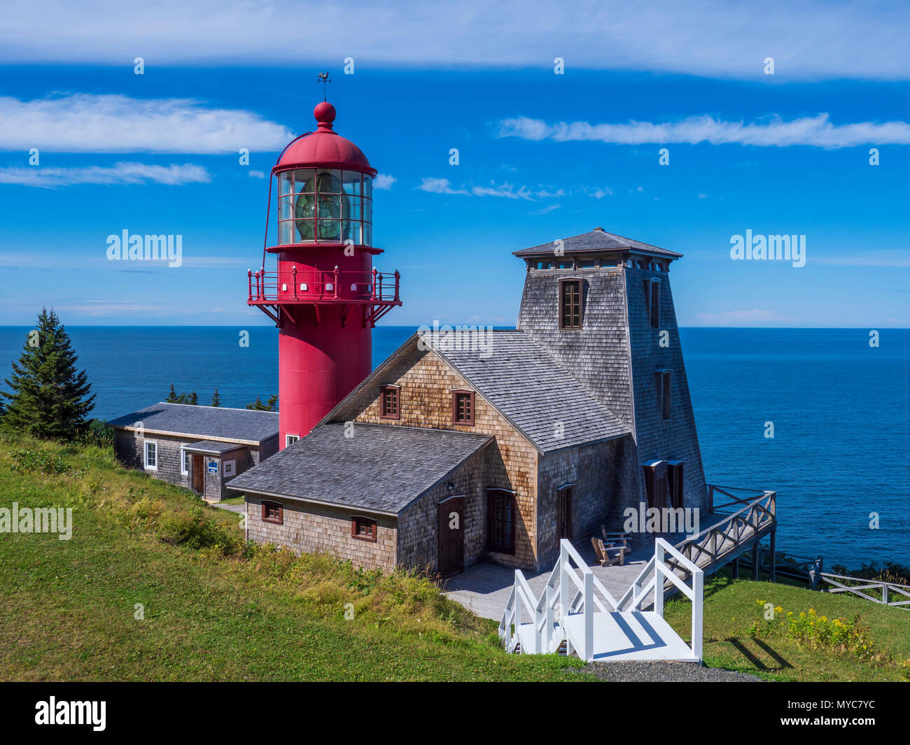 Pointe-a-la-Renommee Lighthouse, Gaspe Peninsula, Quebec, Canada Stock ...