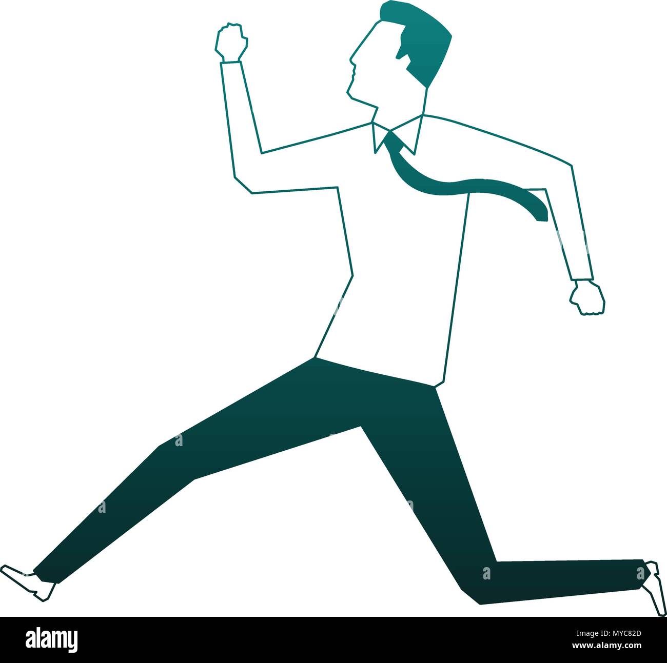 Businessman running avatar blue lines Stock Vector Image & Art - Alamy
