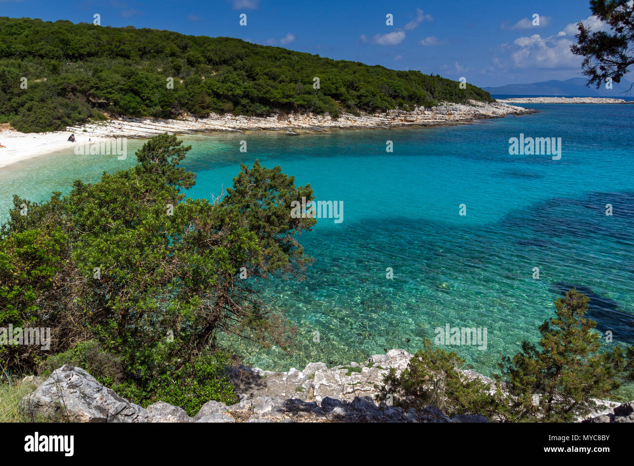 Seascape of Emblisi Fiskardo Beach, Kefalonia, Ionian islands, Greece ...