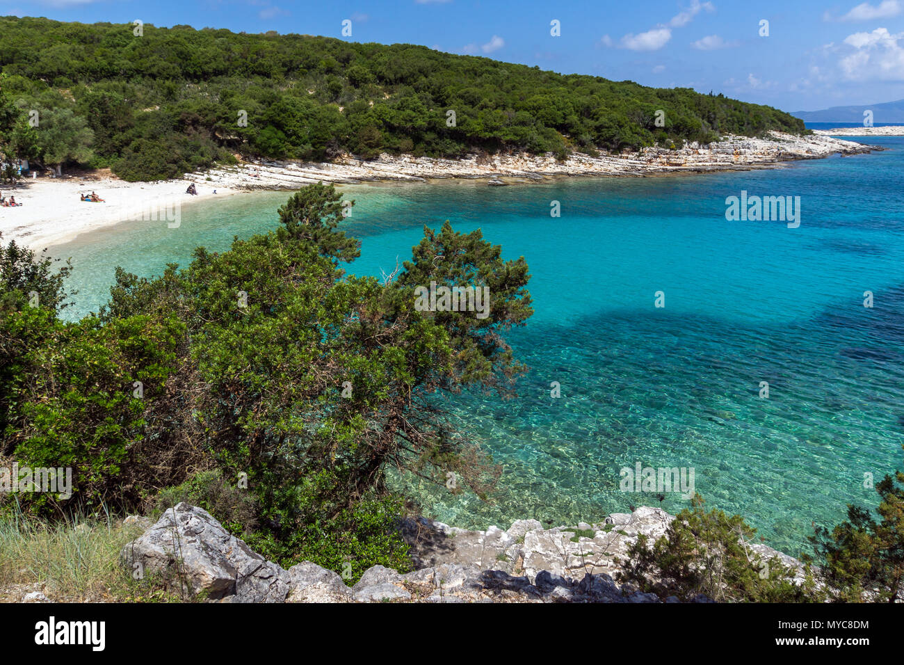 Seascape of Emblisi Fiskardo Beach, Kefalonia, Ionian islands, Greece ...