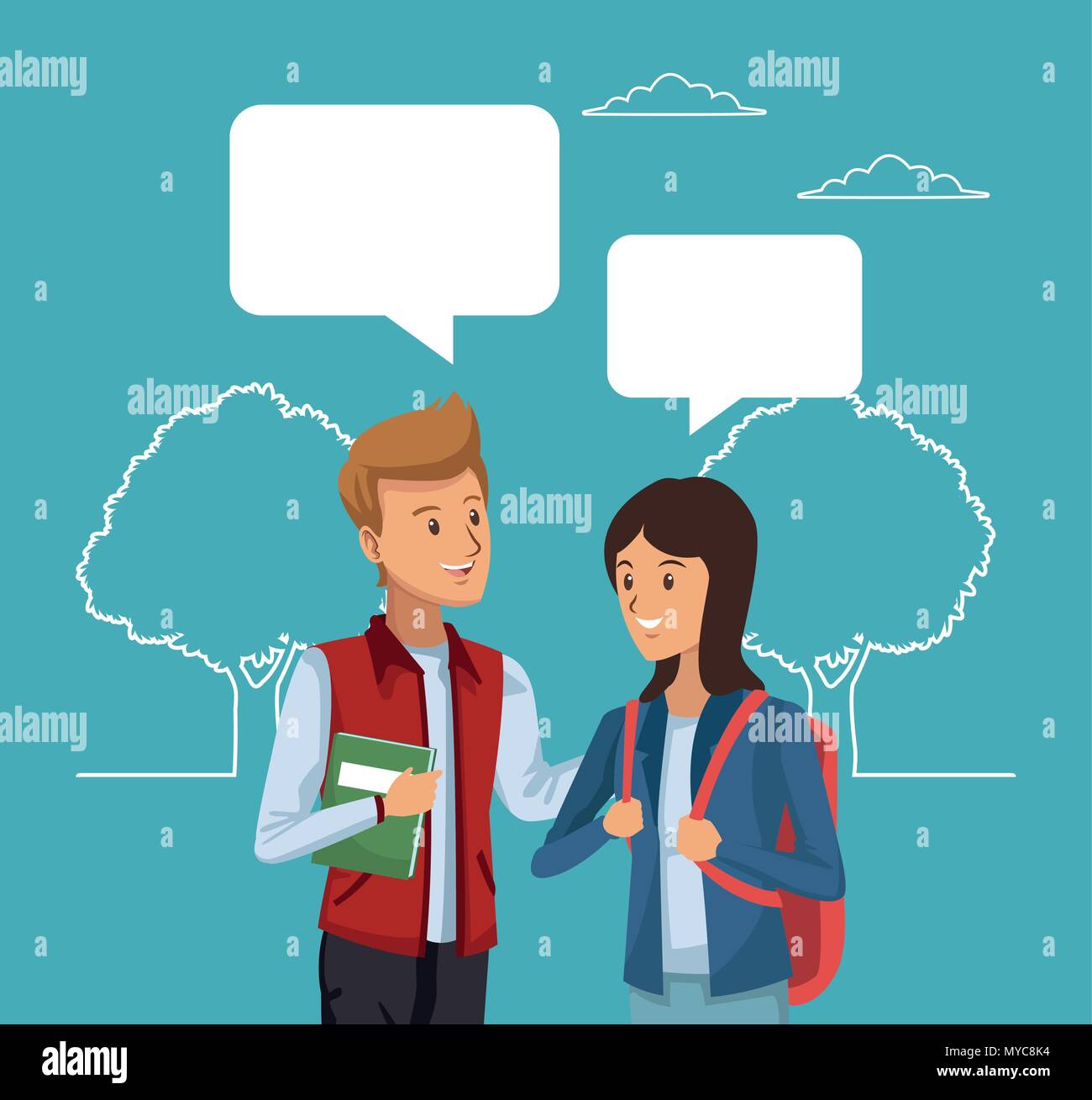 Friend talking cartoon Stock Vector Image & Art - Alamy