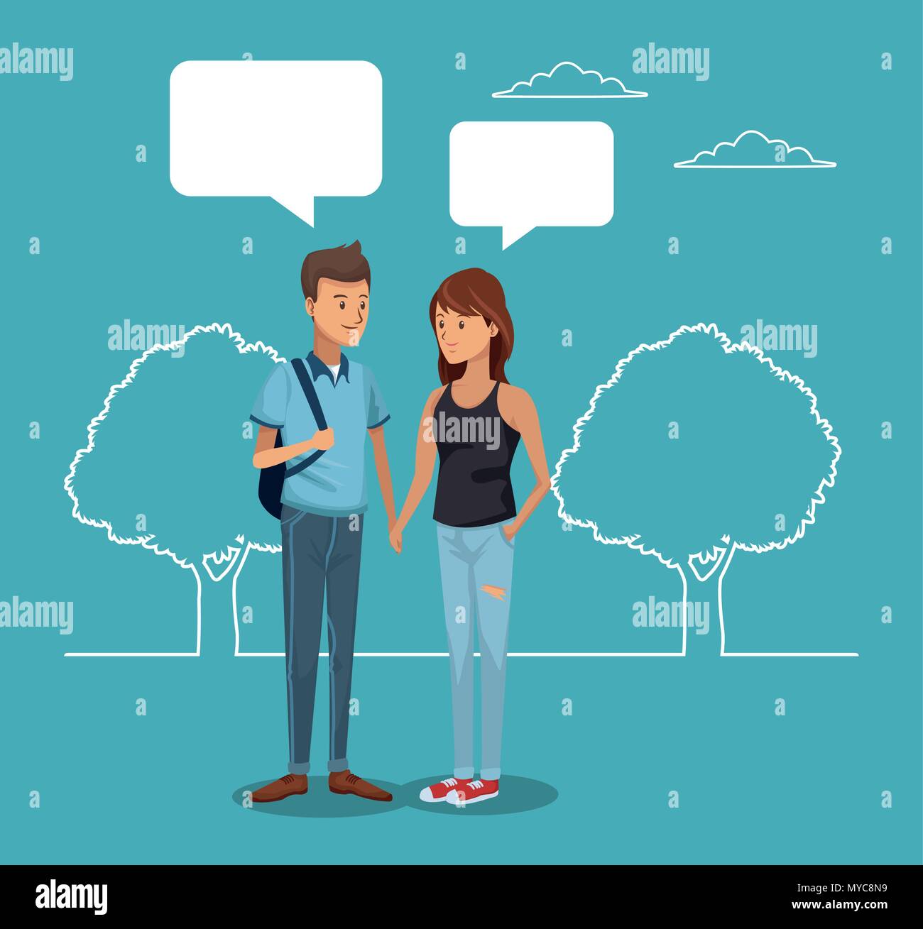 Two Friends Talking Animated