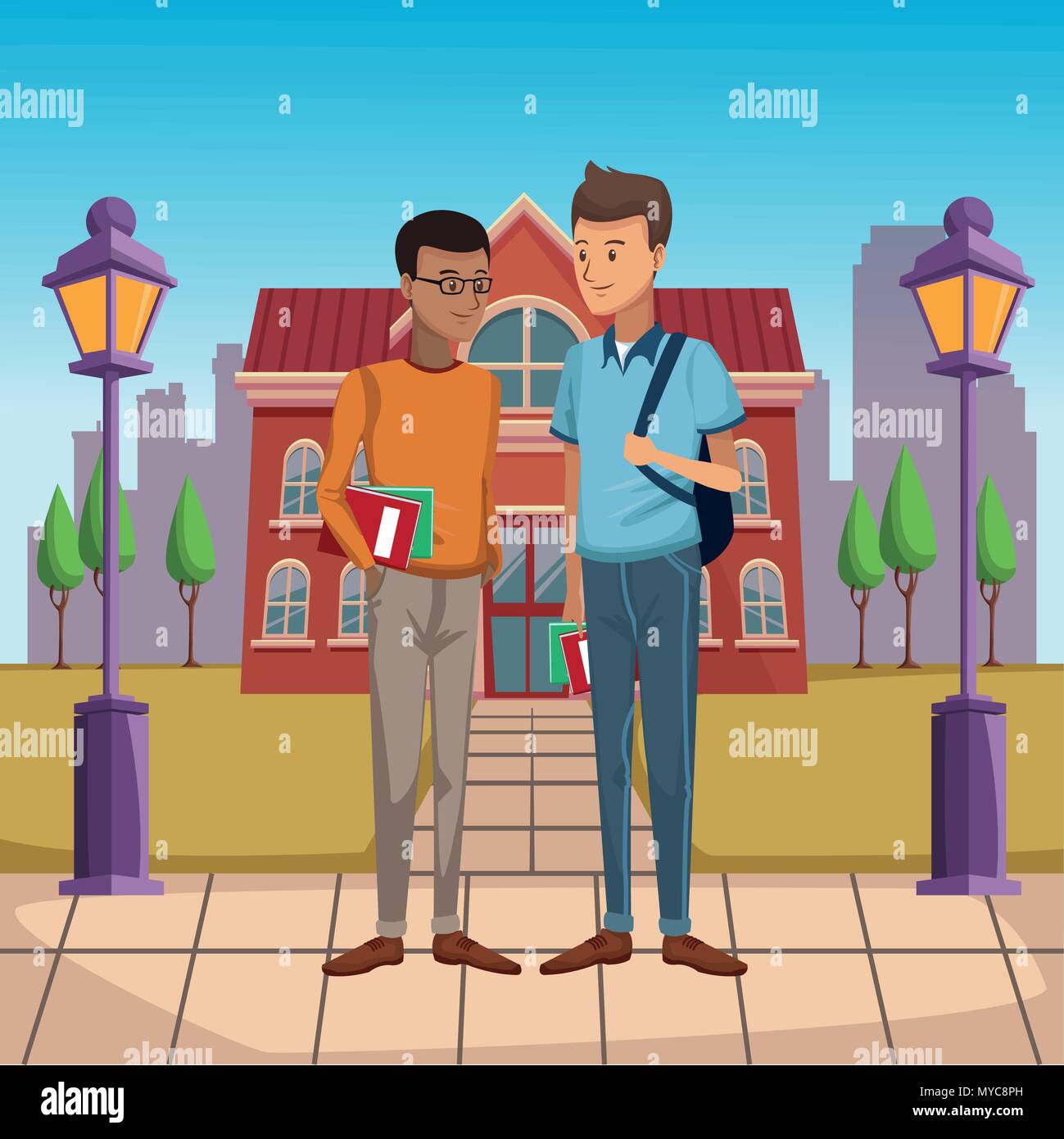 College study outside Stock Vector Images - Alamy