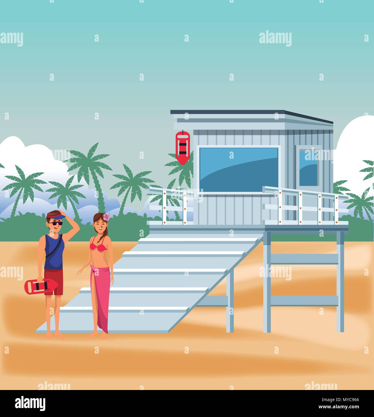 People and beach Stock Vector Image & Art - Alamy