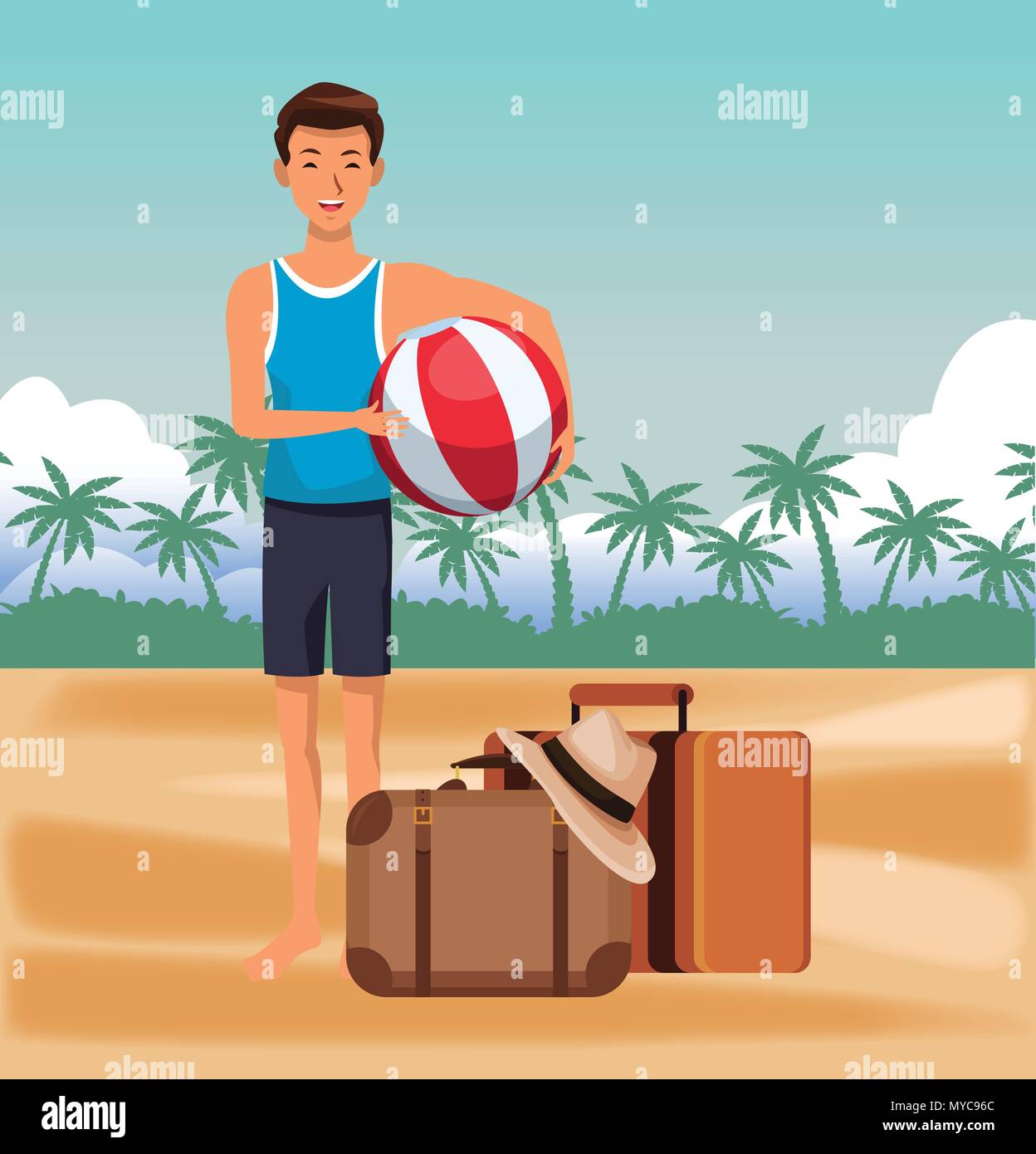 People and beach Stock Vector Image & Art - Alamy