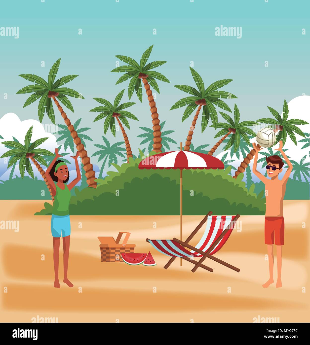 People and beach Stock Vector Image & Art - Alamy