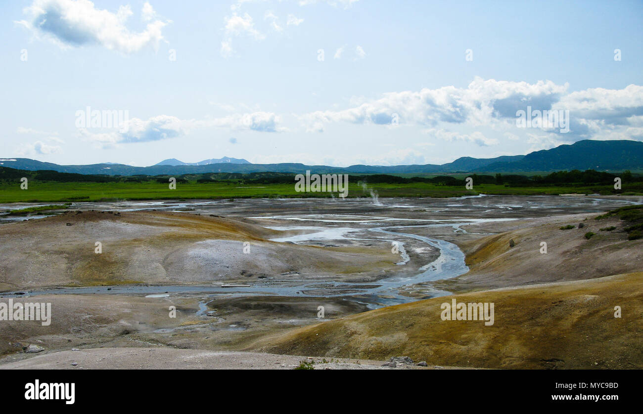 Panorama view to Caldera of Uzon Volcano at Kamchatka, Russia Stock ...