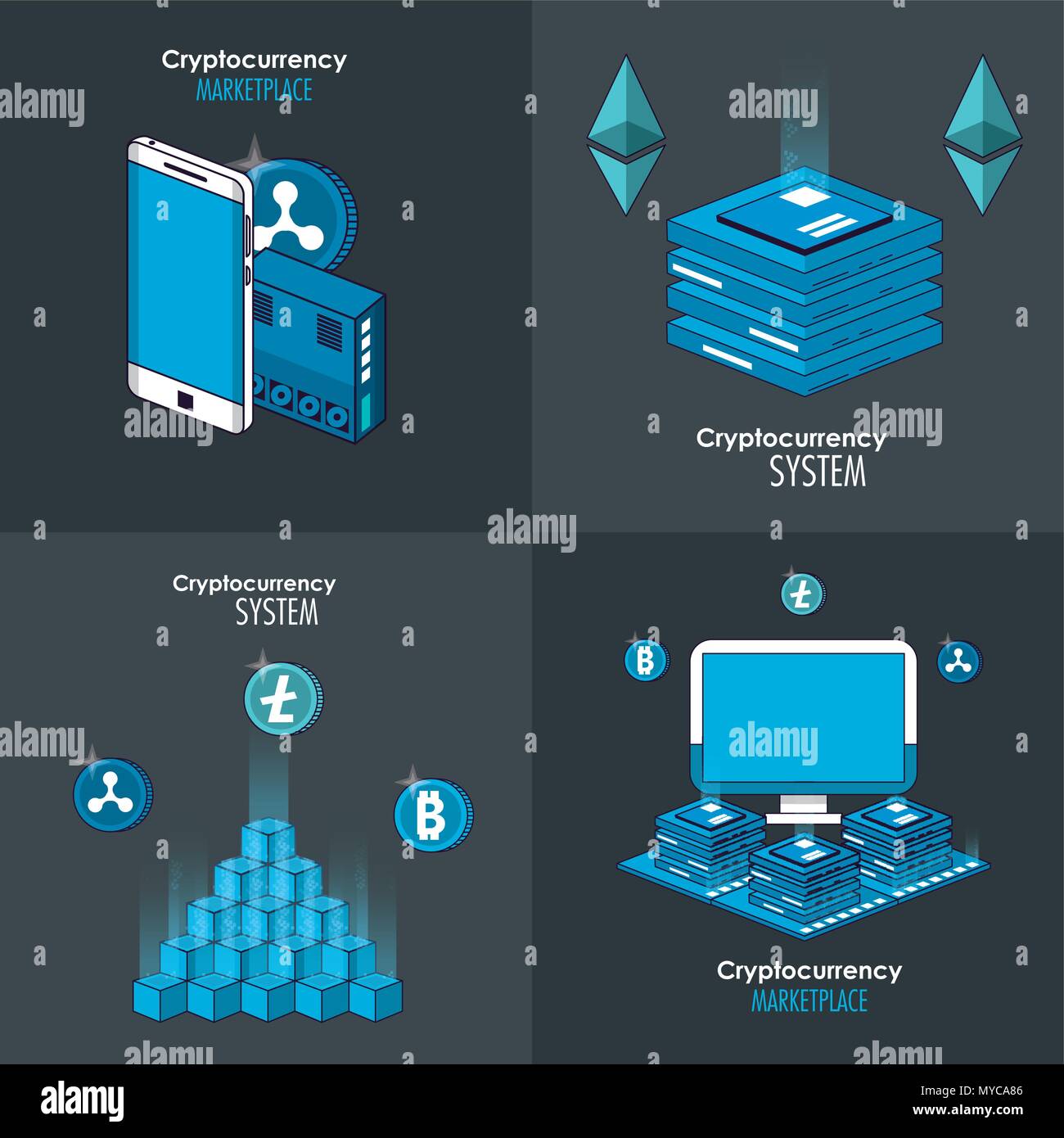 Cryptocurrency system and marketplace Stock Vector Image & Art - Alamy