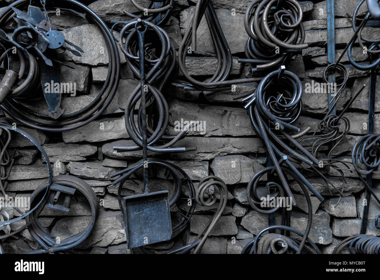 Steel coils hang in a workshop on a South African Eastern Cape farm ...