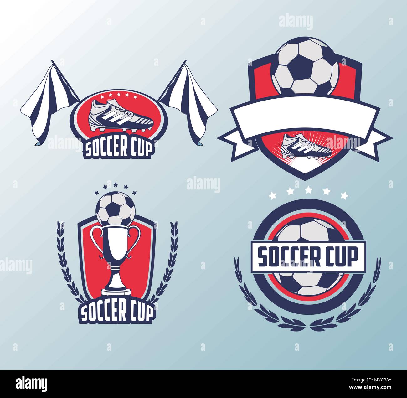 Set of soccer cup emblems Stock Vector Image & Art - Alamy