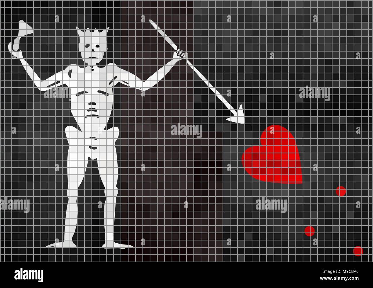 Pirate flag - Illustration, Blackbeard pirate mosaic textured ...