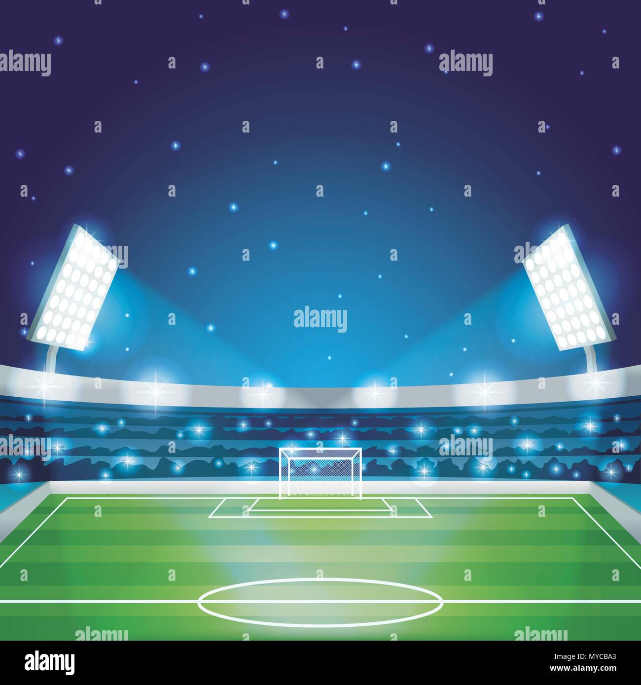 Bright lights stadium night Stock Vector Images - Alamy