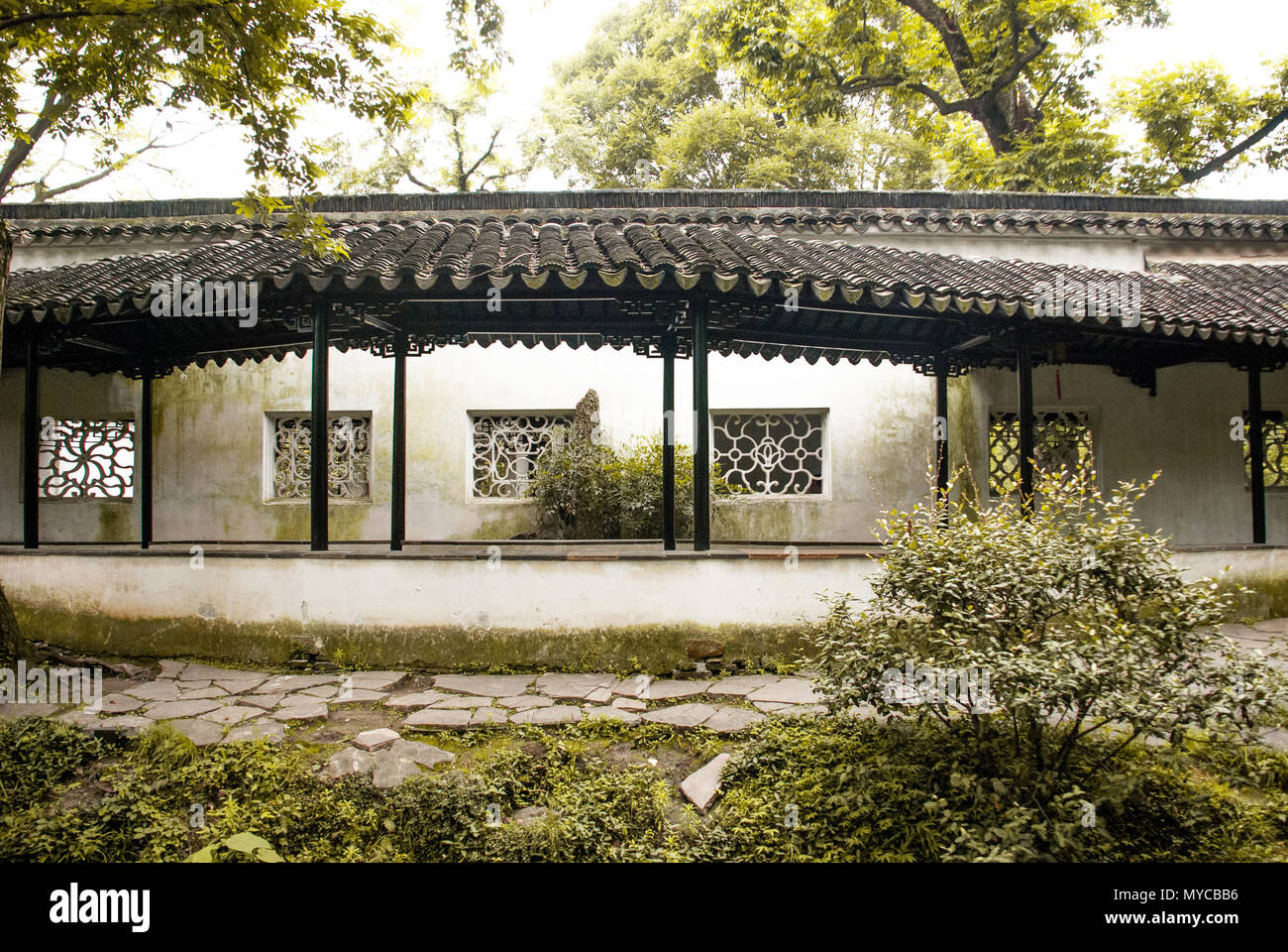 view of internal passage inside a chinese big house Stock Photo - Alamy