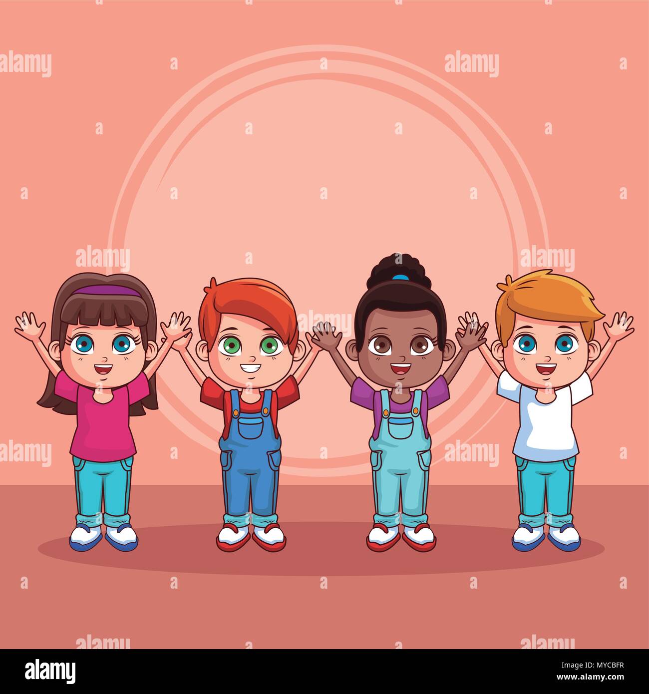 Cute kids cartoon Stock Vector Image & Art - Alamy