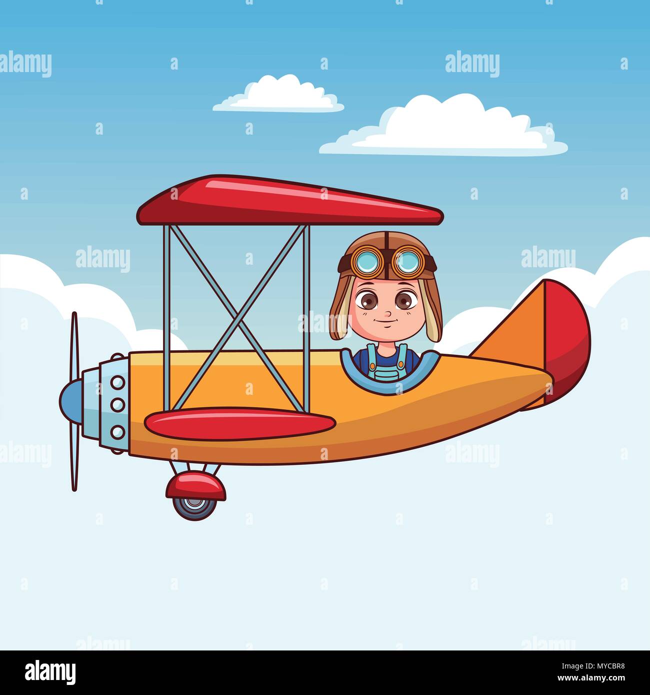 Cute boy flying Stock Vector Image & Art - Alamy