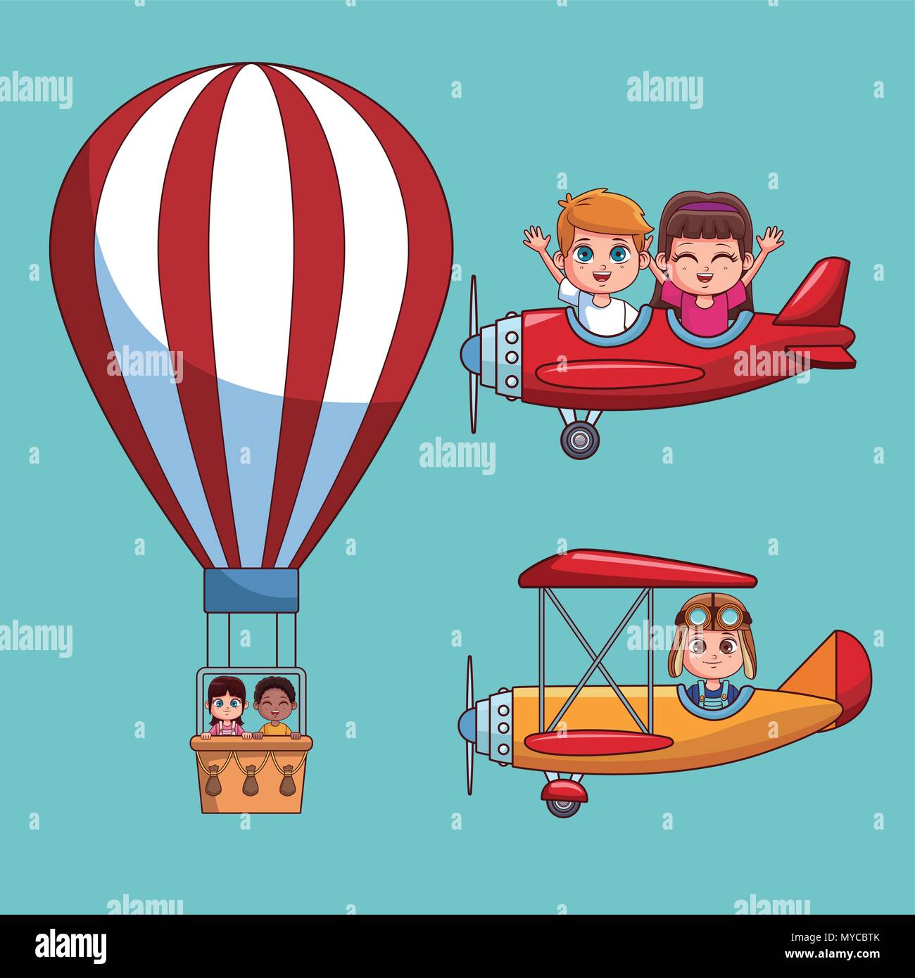 Cute kids flying Stock Vector Image & Art - Alamy