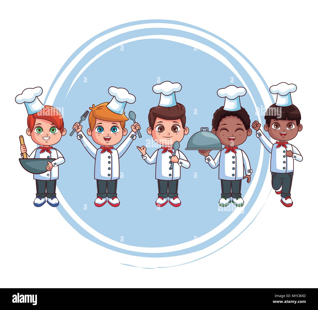 Cute chef kids cartoons Stock Vector Image & Art - Alamy