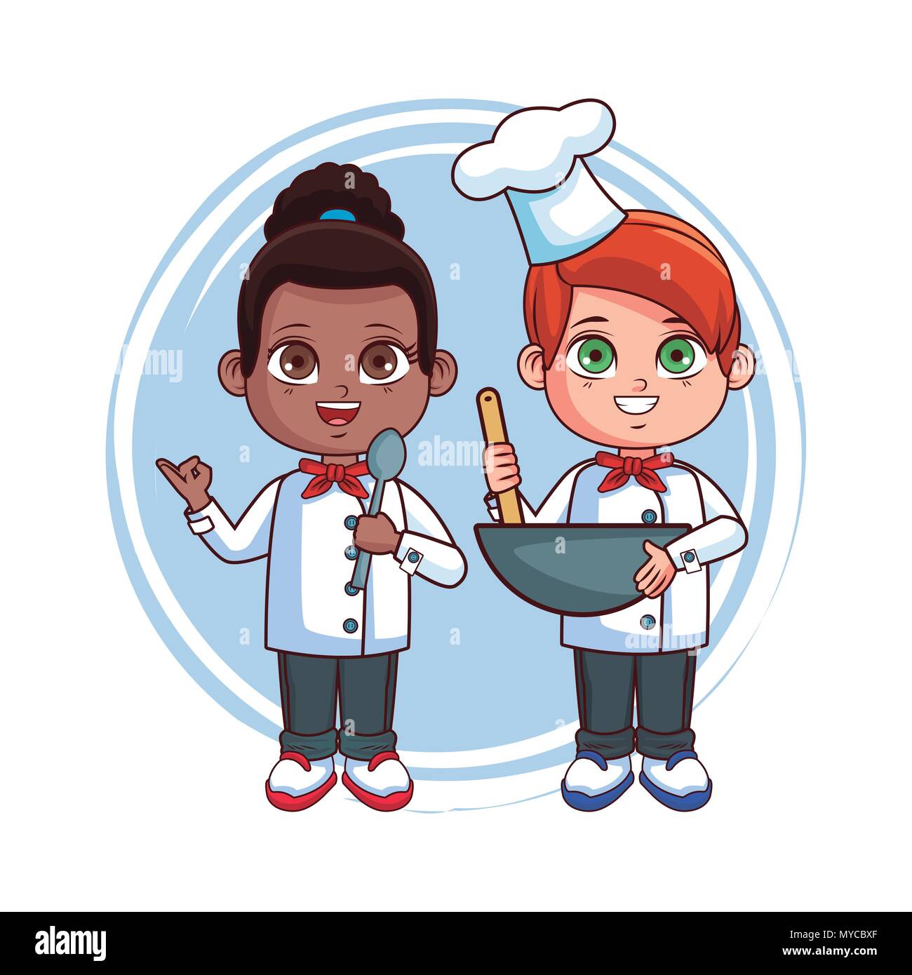 Cute chef kids cartoon Stock Vector Image & Art - Alamy