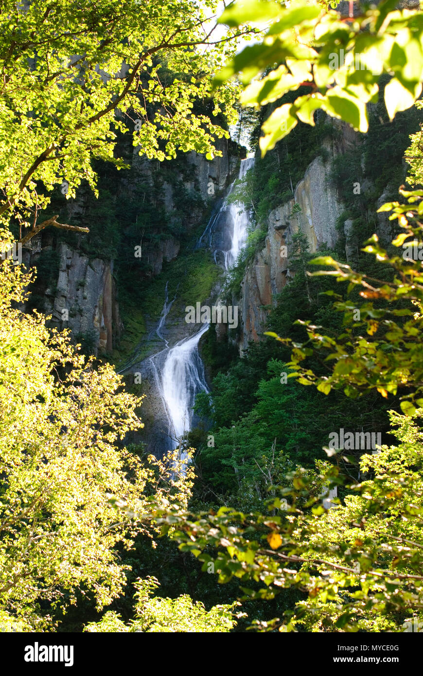 sounkyo ginga waterfall , tourist attraction in hokkaido japan Stock ...