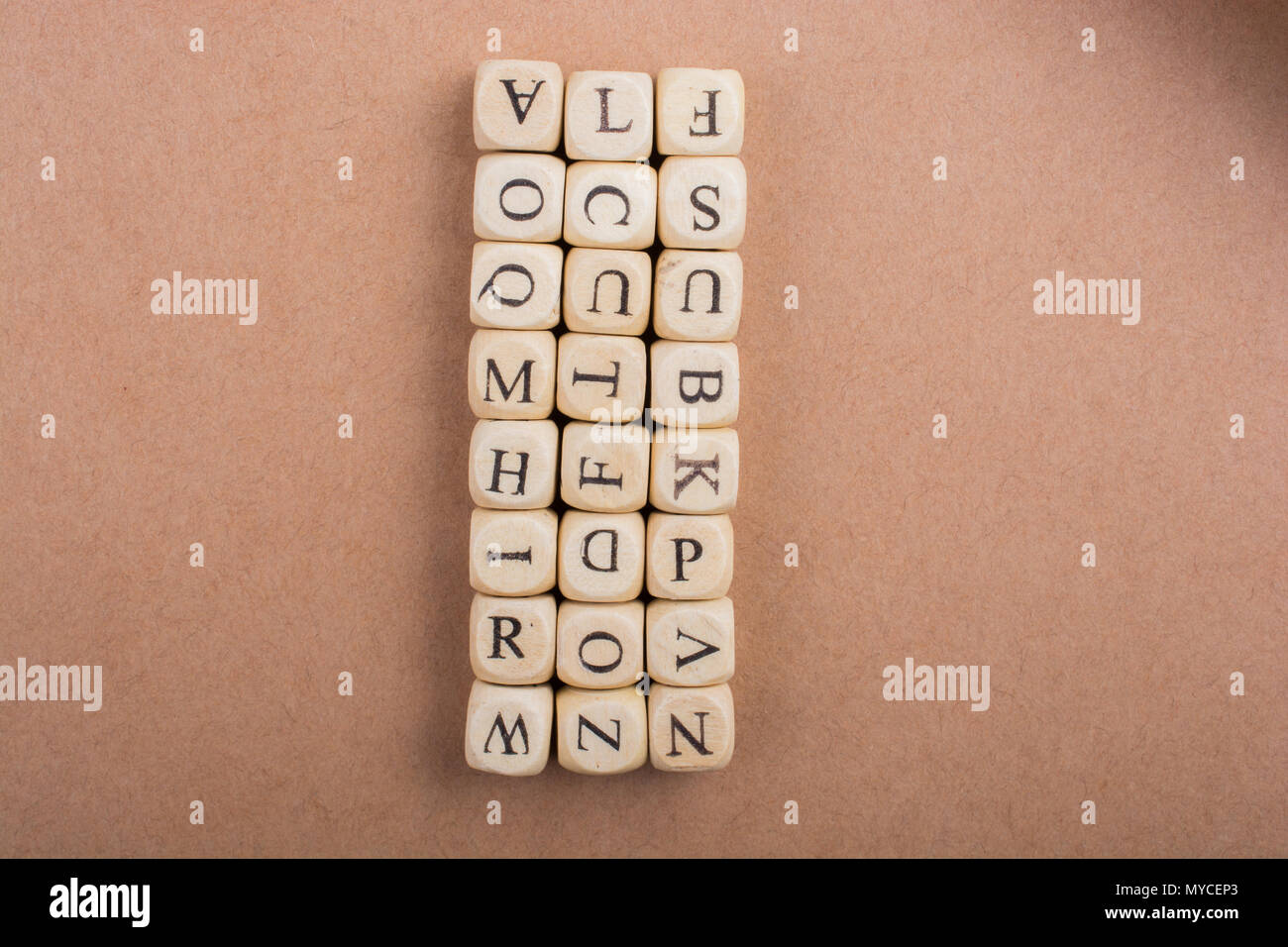 Letter cubes of Alphabet made of wood Stock Photo - Alamy