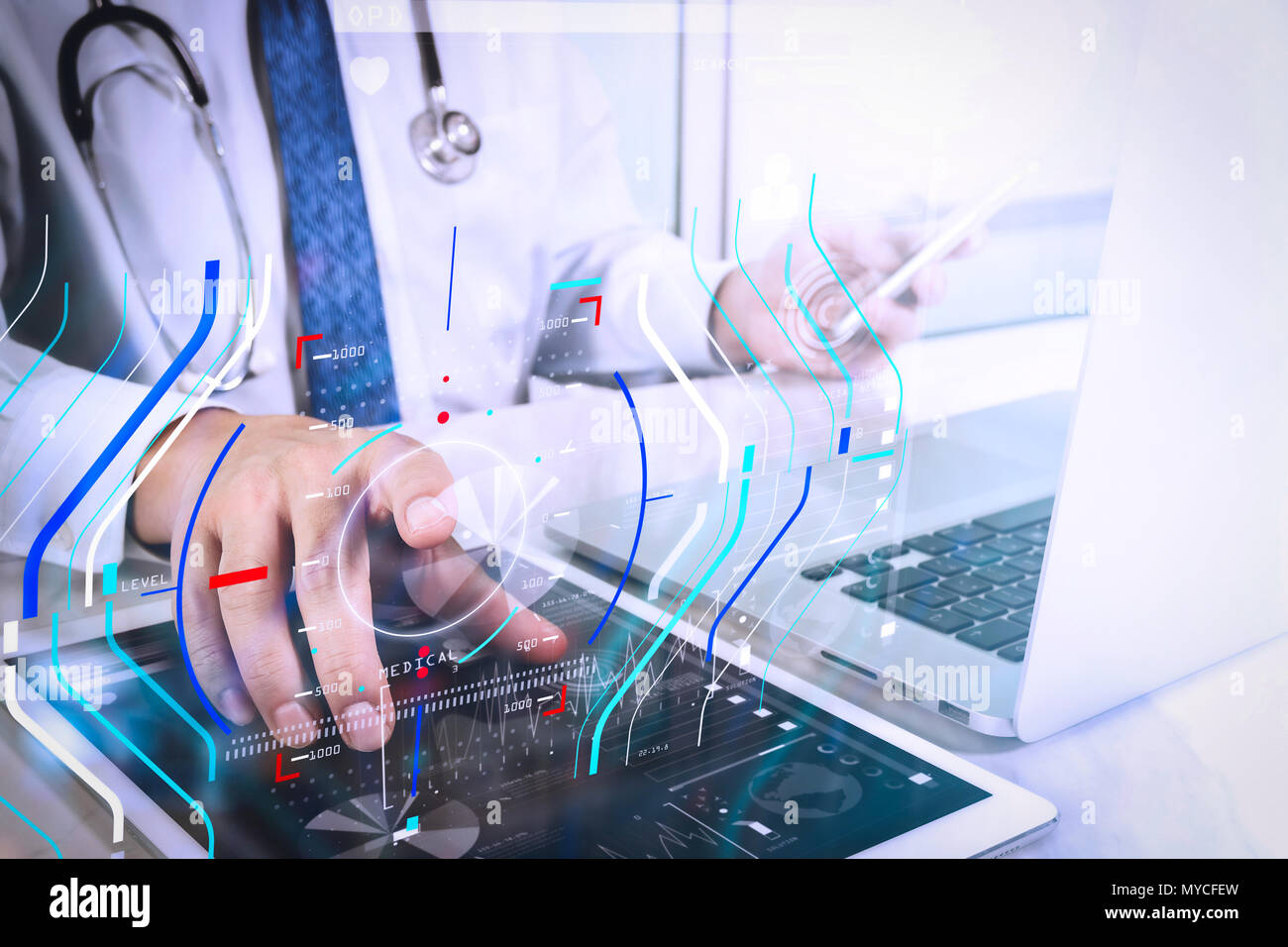 Medical worker computer doctor hi-res stock photography and images - Alamy