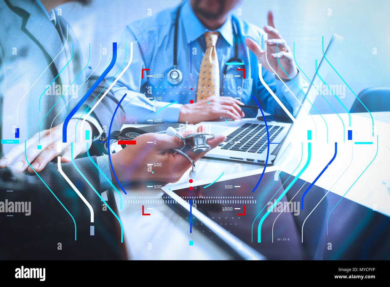 Health care and medical services with circular AR diagram record ...