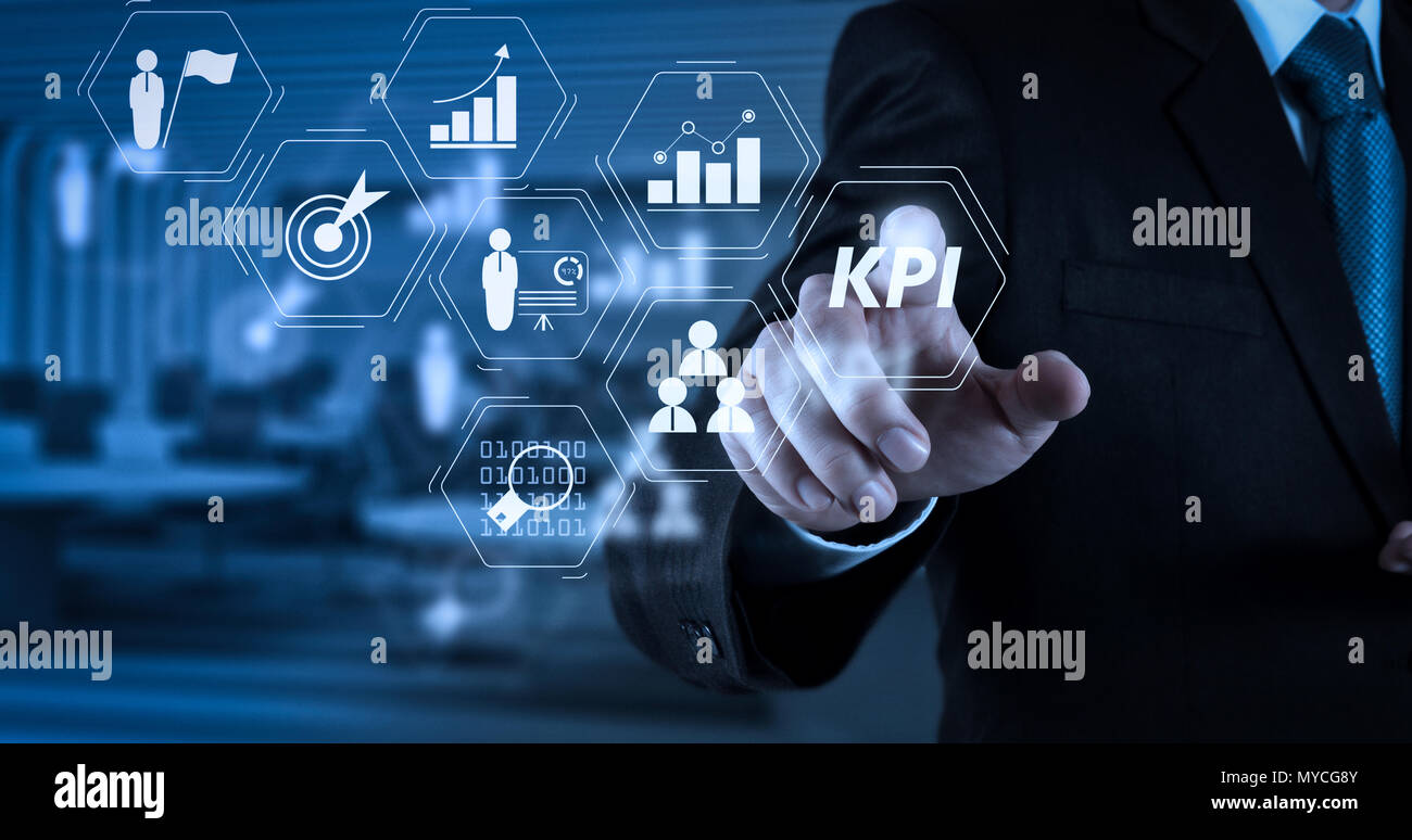 Key Performance Indicator (KPI) workinng with Business Intelligence (BI) metrics to measure ...