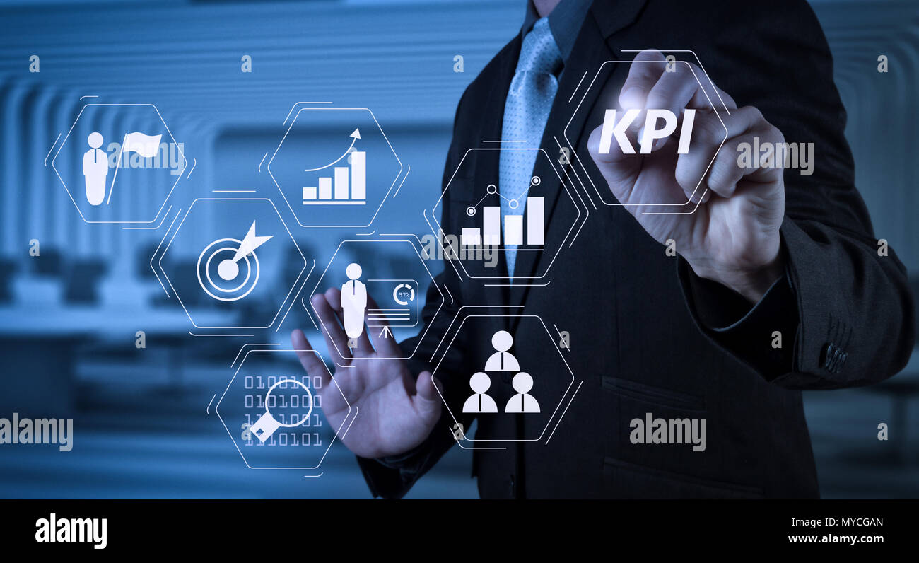Key Performance Indicator (KPI) workinng with Business Intelligence (BI) metrics to measure ...