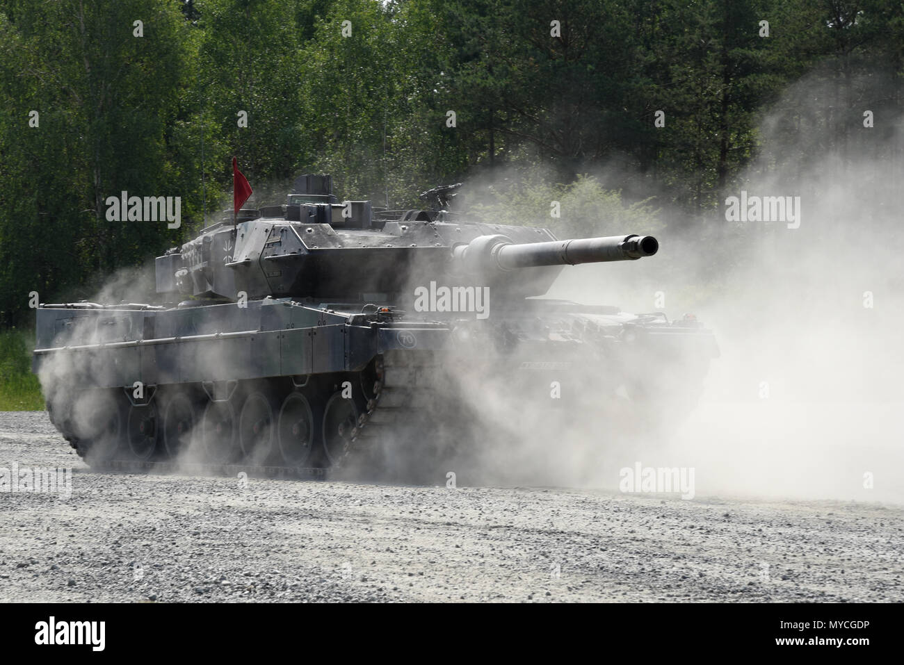 German soldiers assigned to 3rd Panzer Brigade maneuver their Leopard ...