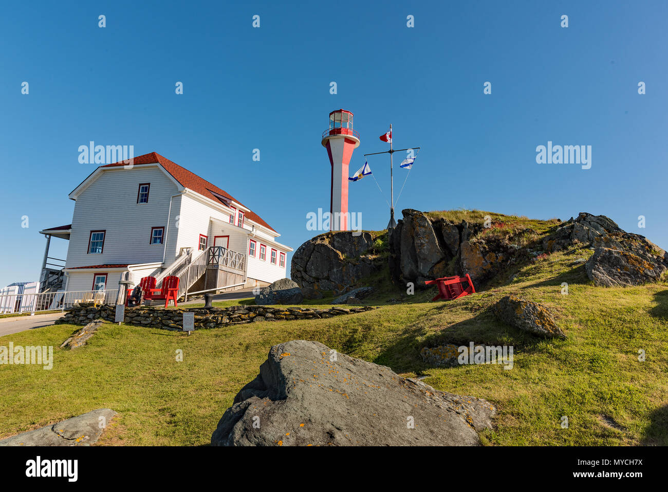 Cape Forchu Lighthouse, Yarmouth, Nova Scotia, Canada Stock Photo - Alamy