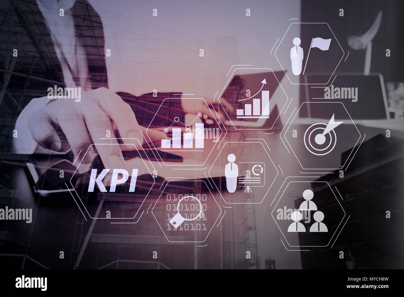 Key Performance Indicator (KPI) workinng with Business Intelligence (BI) metrics to measure ...